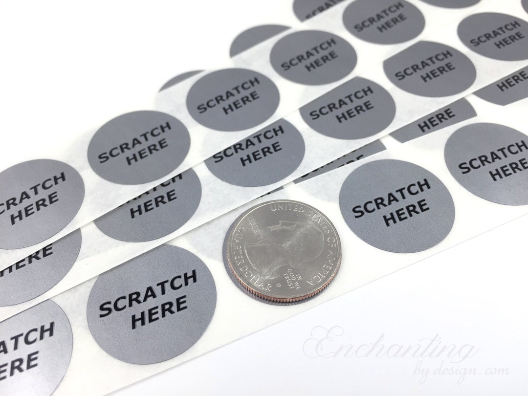 Silver Scratch Here 1 Inch Round Scratch off Stickers - Etsy