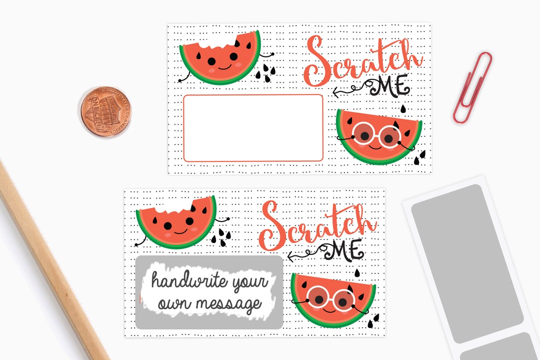 10 DIY Scratch off Cards Watermelon - Secret Message - Teacher Rewards ...