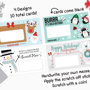 10 DIY Christmas Scratch off Cards Holiday Party Games - Etsy