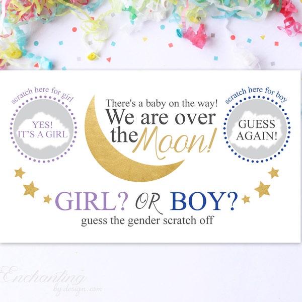 Gender Reveal Scratch off Cards - Etsy
