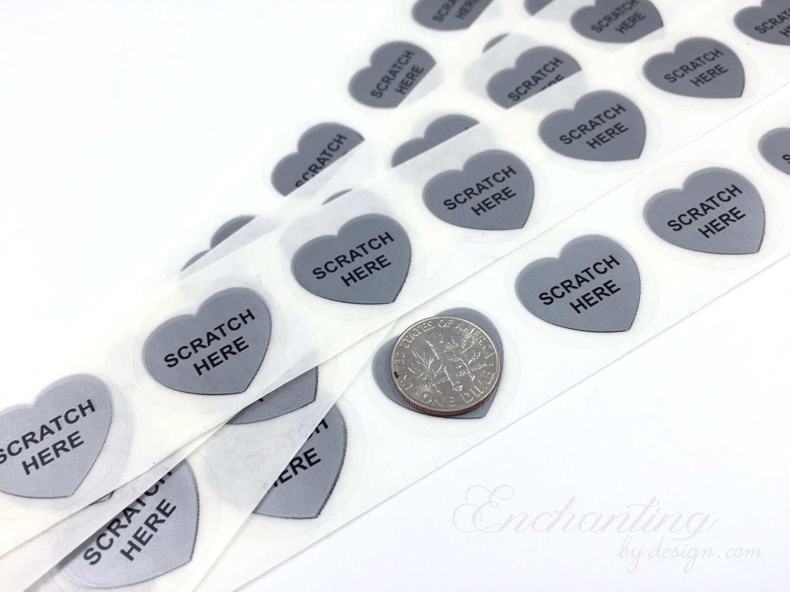 Silver Heart Scratch Here .70 Inch Scratch off Stickers - Etsy