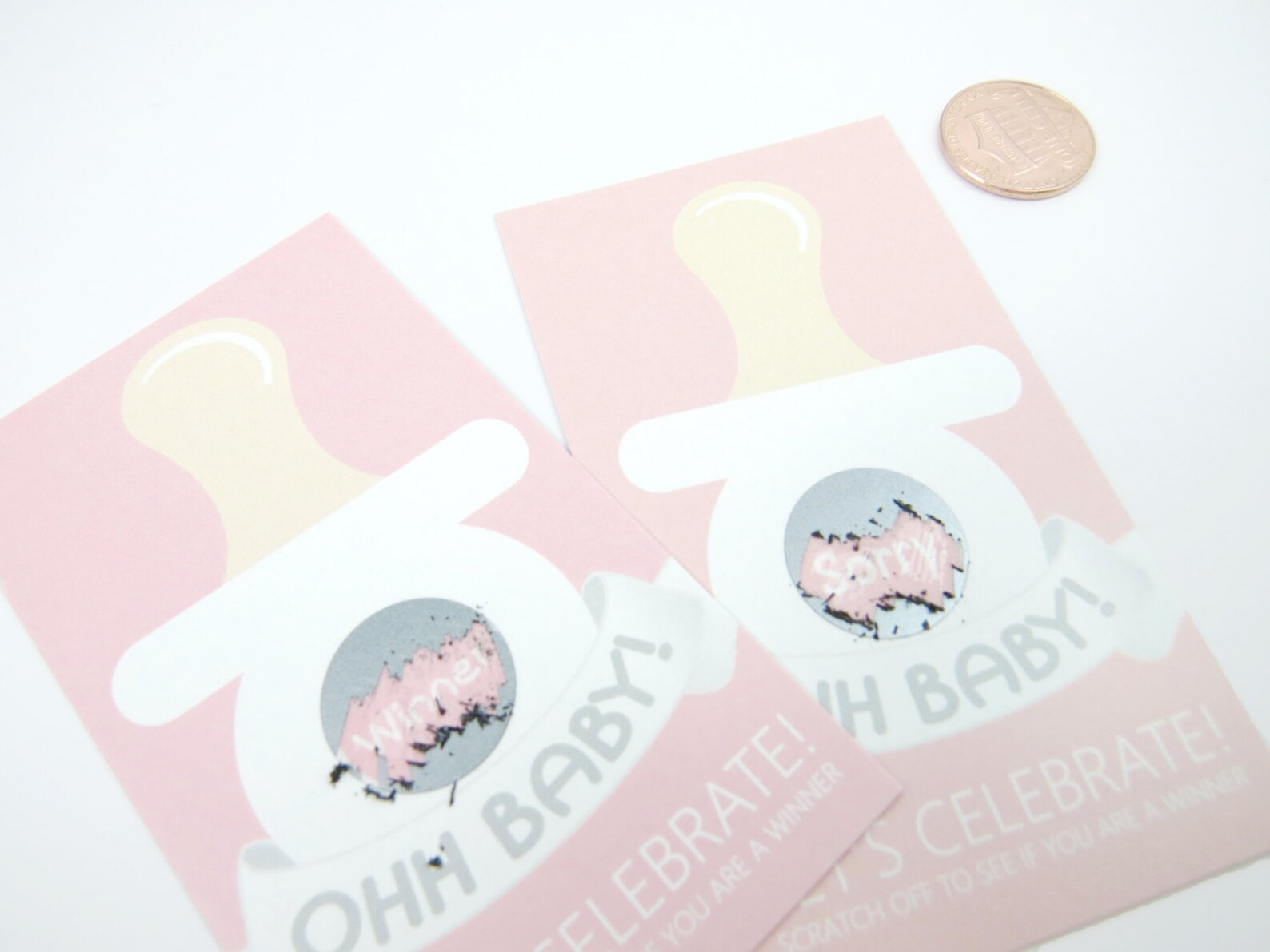 10 Pink Binky Scratch Off Game Cards Baby Shower Game | Etsy