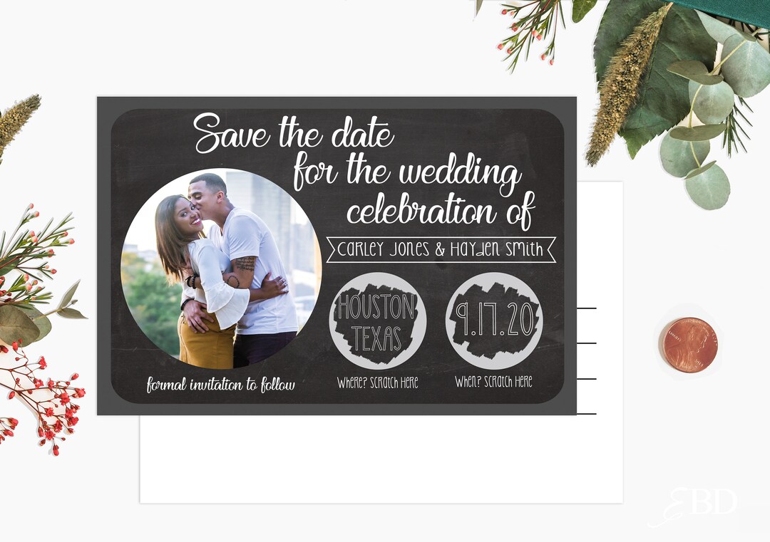 Scratch off Save the Date Cards - Postcard Style Save the Date ...