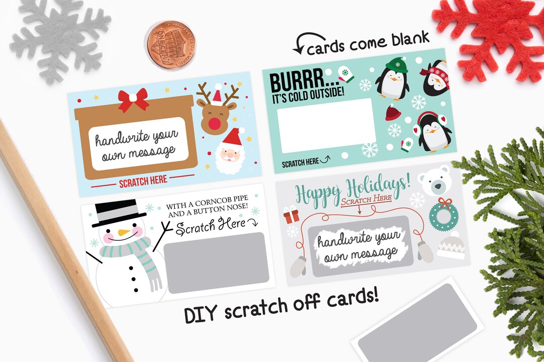 10 DIY Christmas Scratch off Cards - Holiday Party Games - Classroom ...