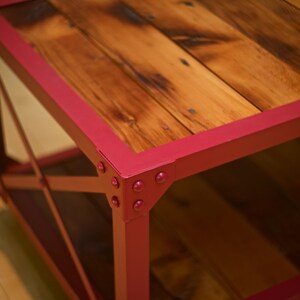 Industrial Style Riveted Steel and Reclaimed Wood Coffee Table.rustic ...