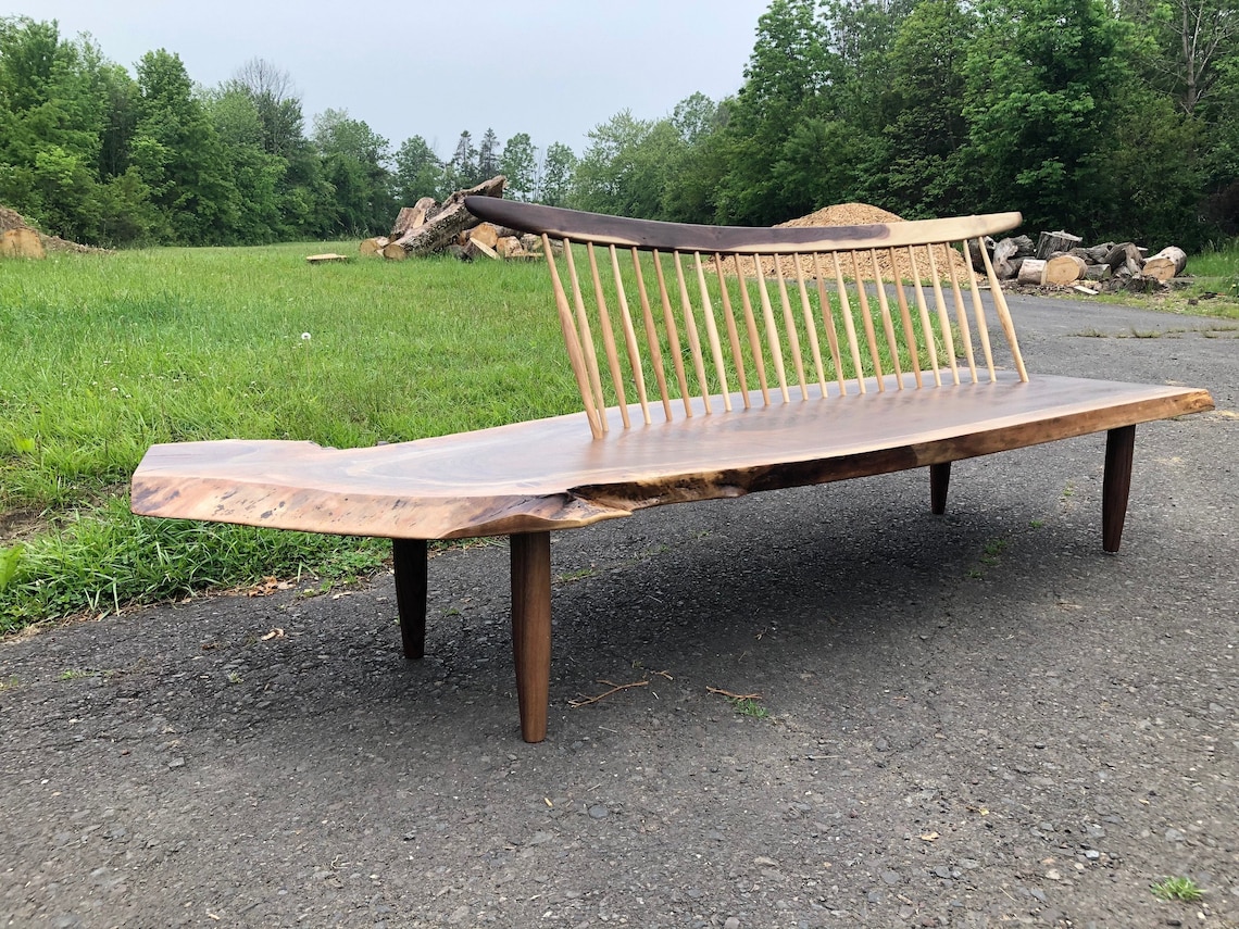 George Nakashima Style Bench Mid Century Modern | Etsy