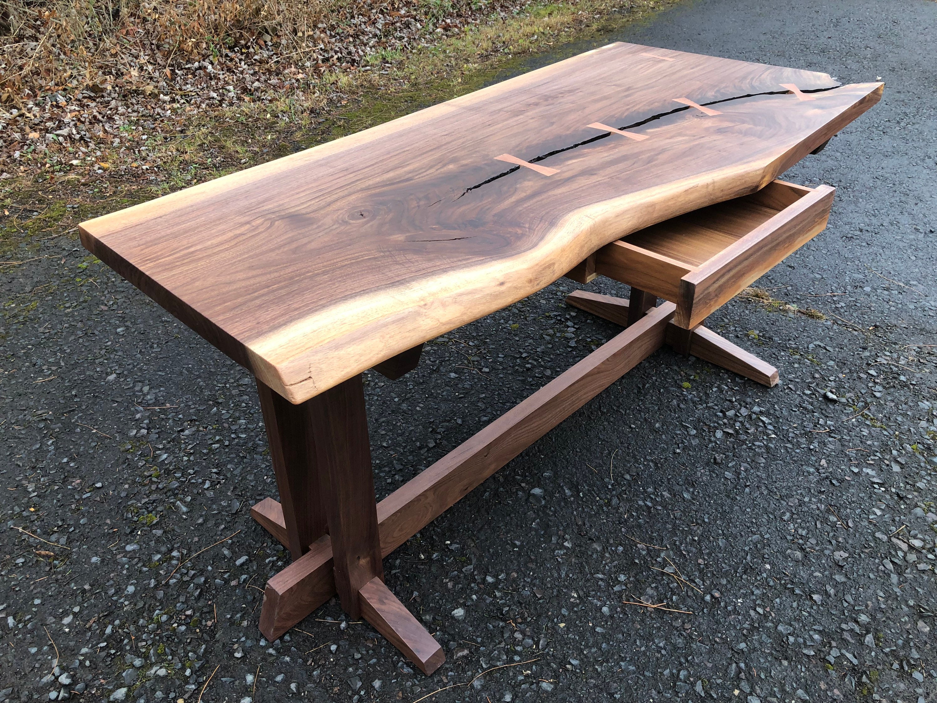 George Nakashima Style Desk Made With American Walnut | Etsy