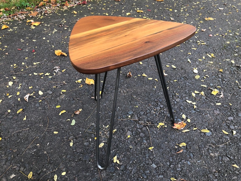 Mid Century Modern Side Table / Hairpin Legs / Walnut / Danish - Etsy