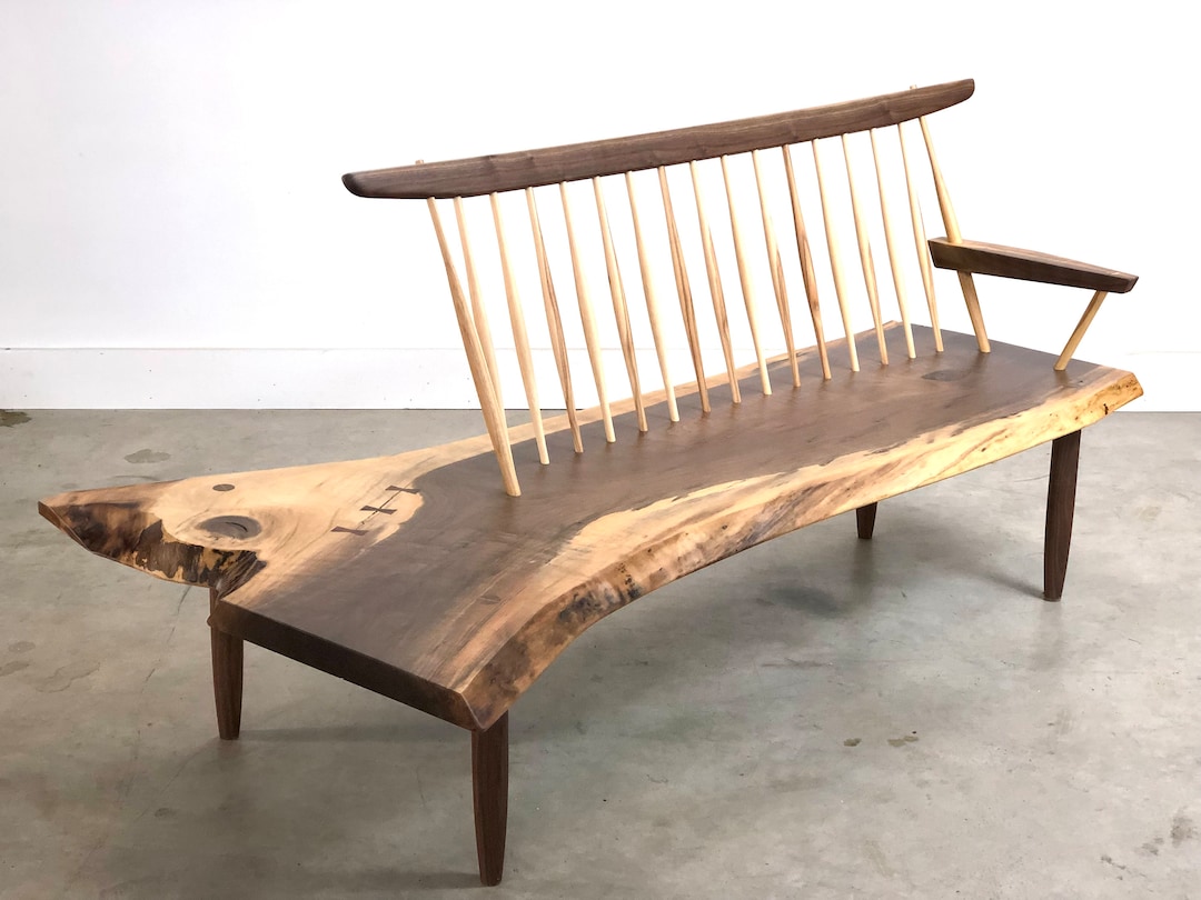George Nakashima , Live Edge Bench , Mid Century Modern Bench , Live ...