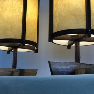 George Nakashima Inspired Lamps Pair / Mid Century Modern / Wood Lamps ...