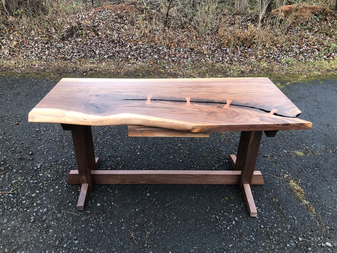 George Nakashima Style Desk Made With American Walnut - Etsy
