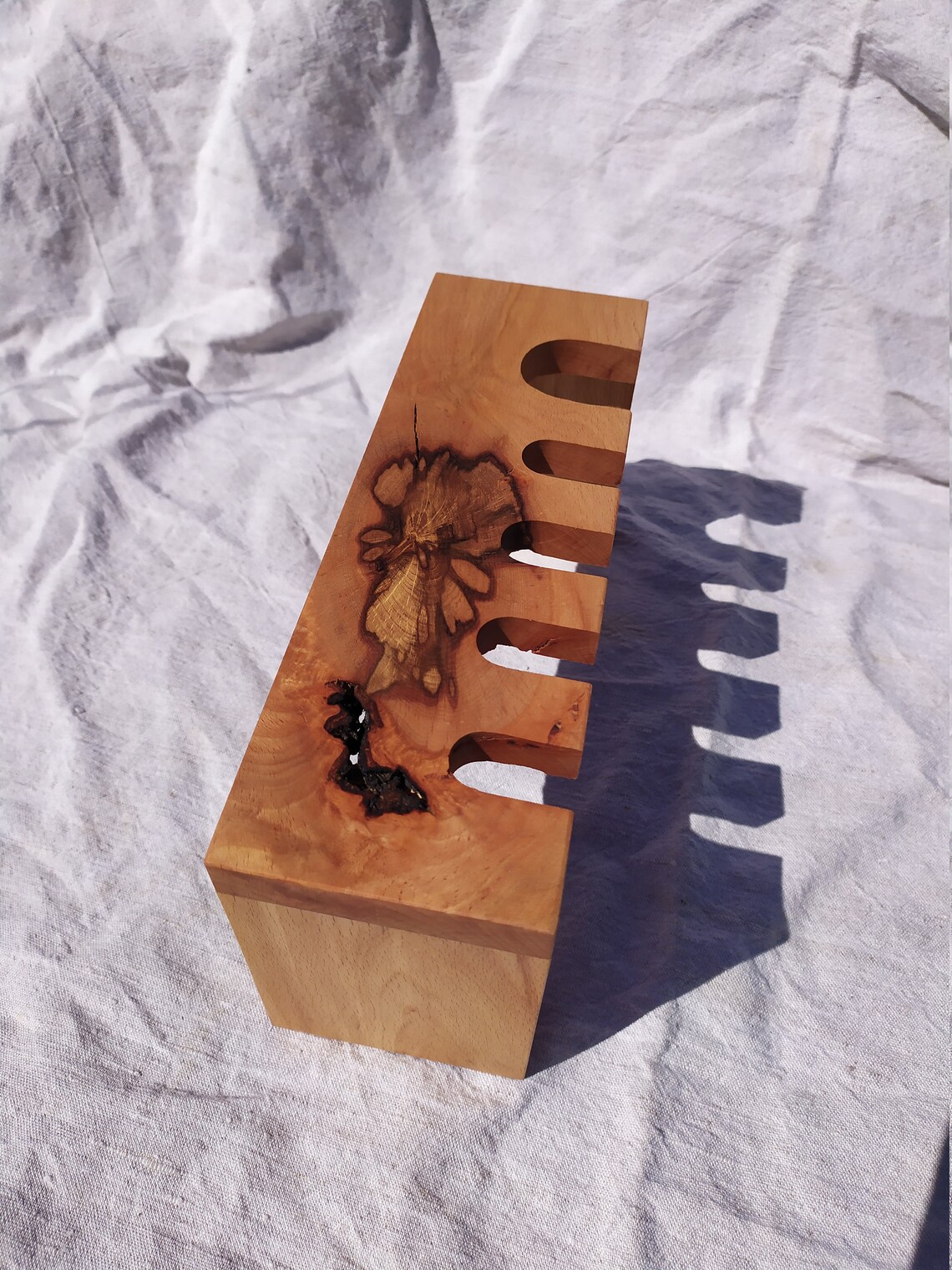 Wooden razor and shaving brush stand | Etsy