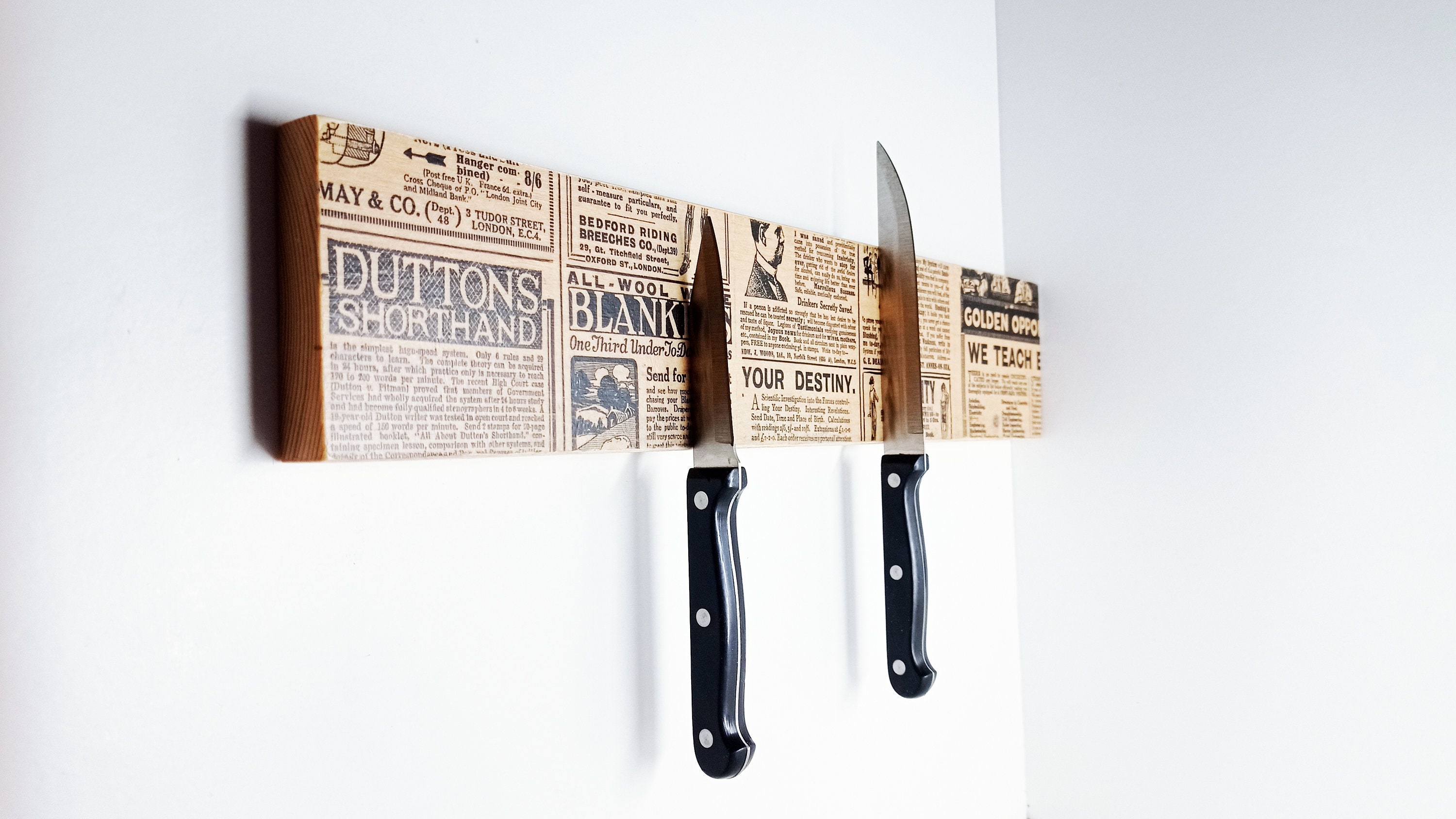 Knife Block, Magnetic Knife Rack, Wall Mounted Knife Holder, Strong ...