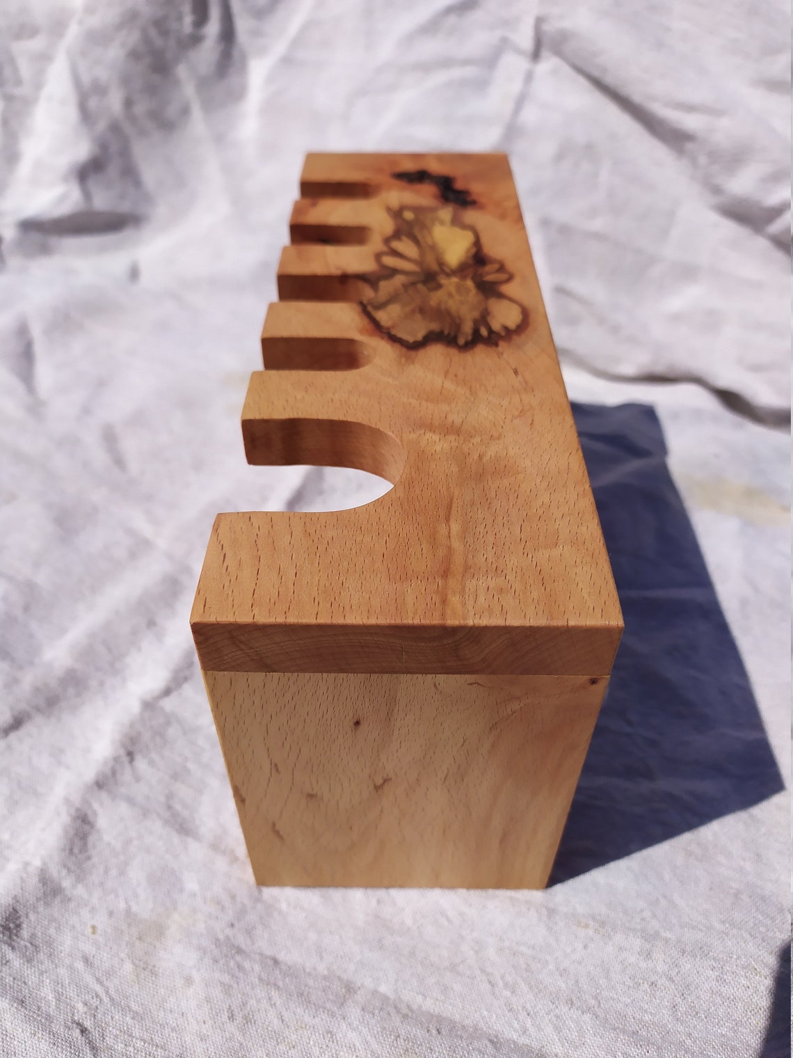 Wooden razor and shaving brush stand | Etsy