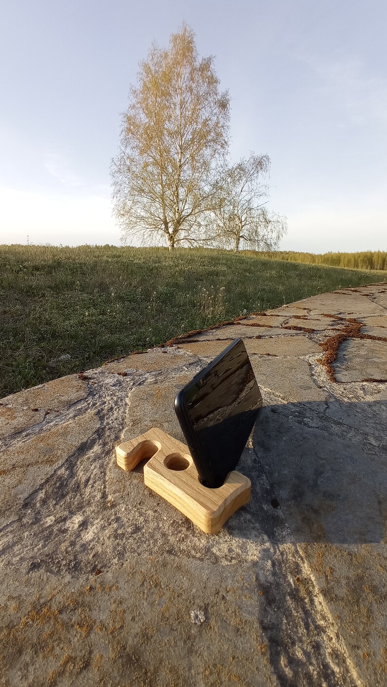 Oak Wood Phone Stand, Smartphone Holder, Wooden Phone Holder, Pocket ...