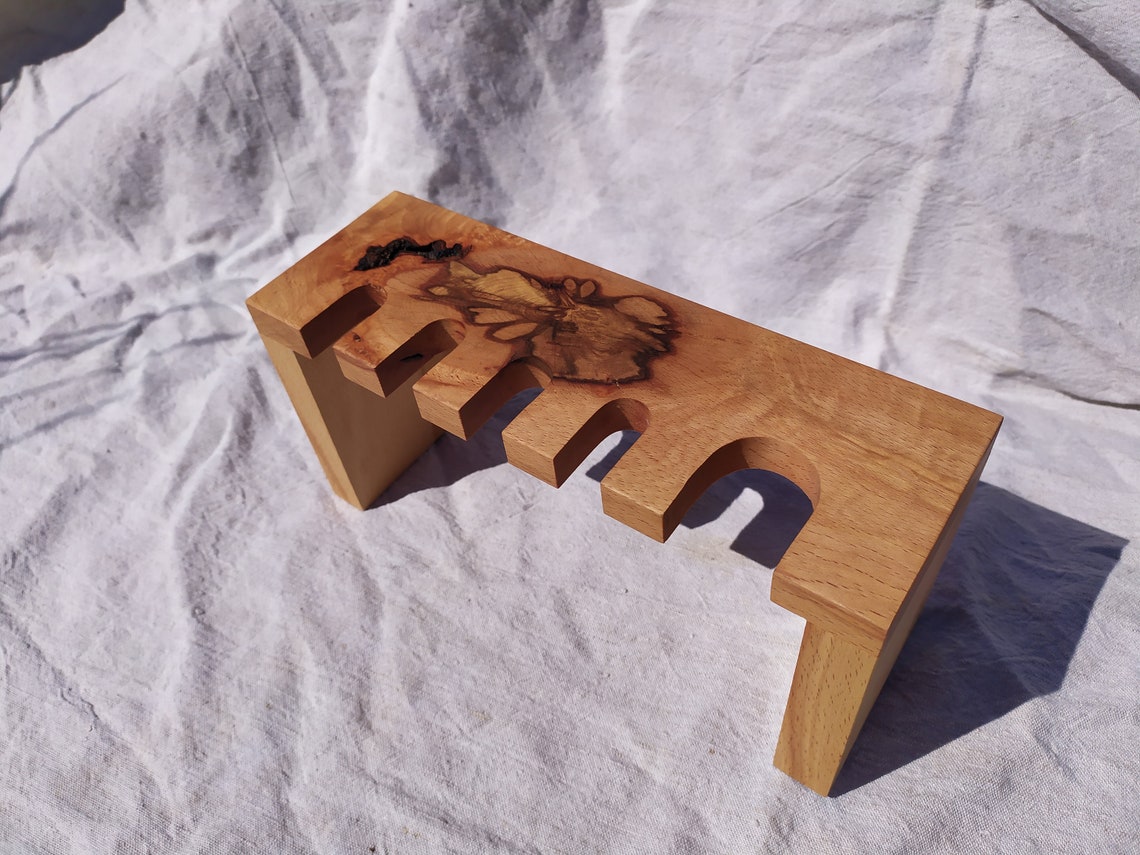 Wooden razor and shaving brush stand | Etsy