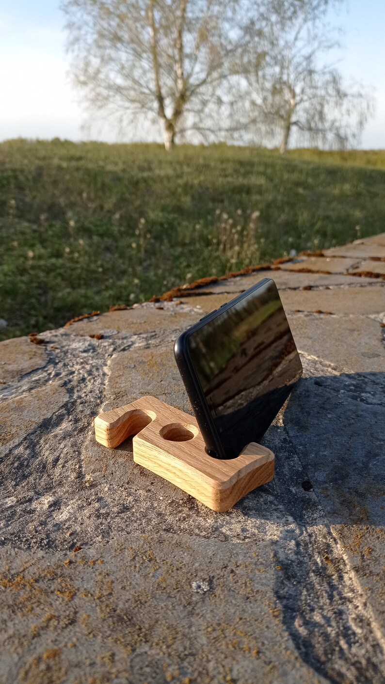 Oak Wood Phone Stand Smartphone Holder Wooden Phone Holder - Etsy