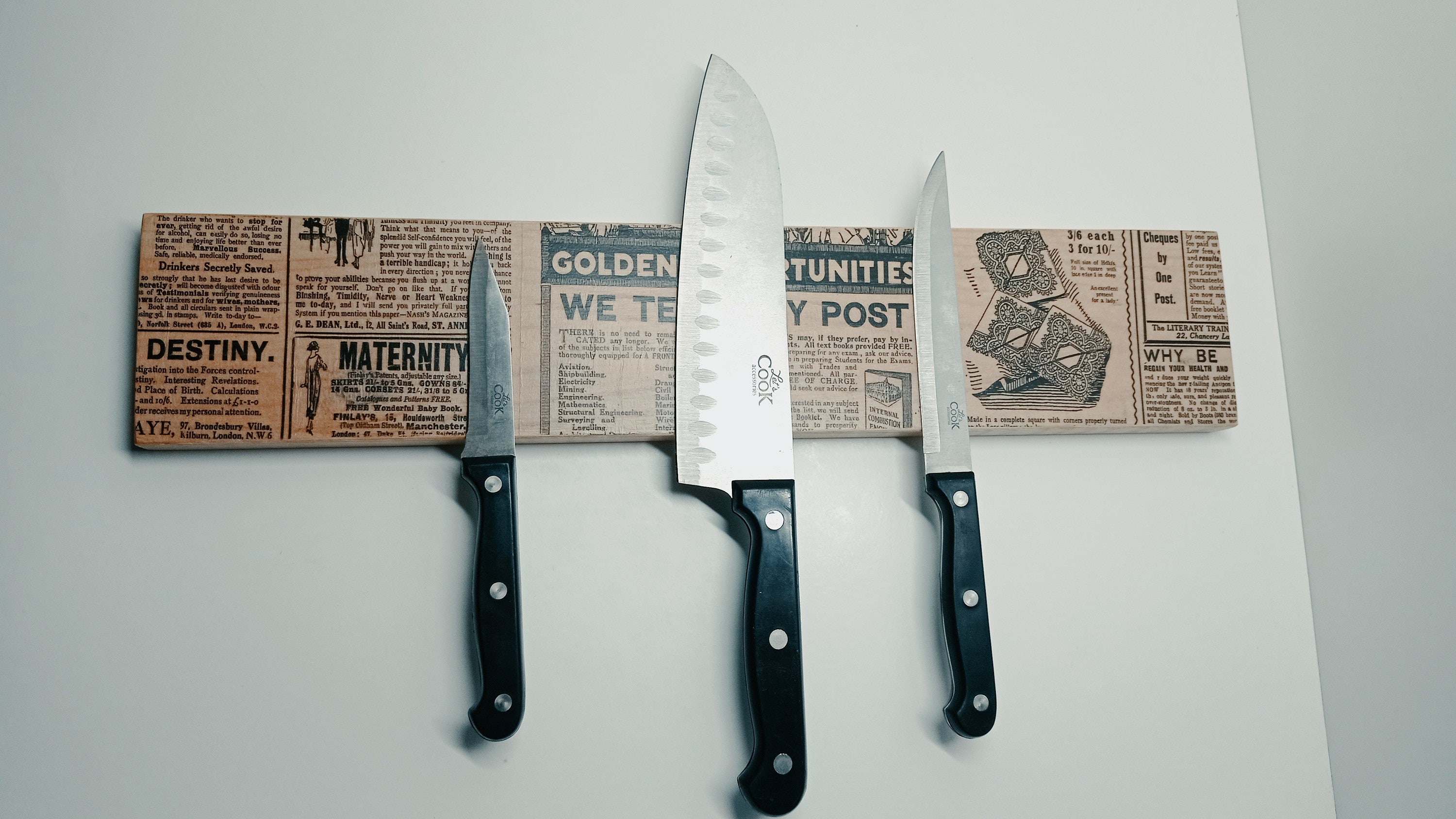 Knife Block, Magnetic Knife Rack, Wall Mounted Knife Holder, Strong ...