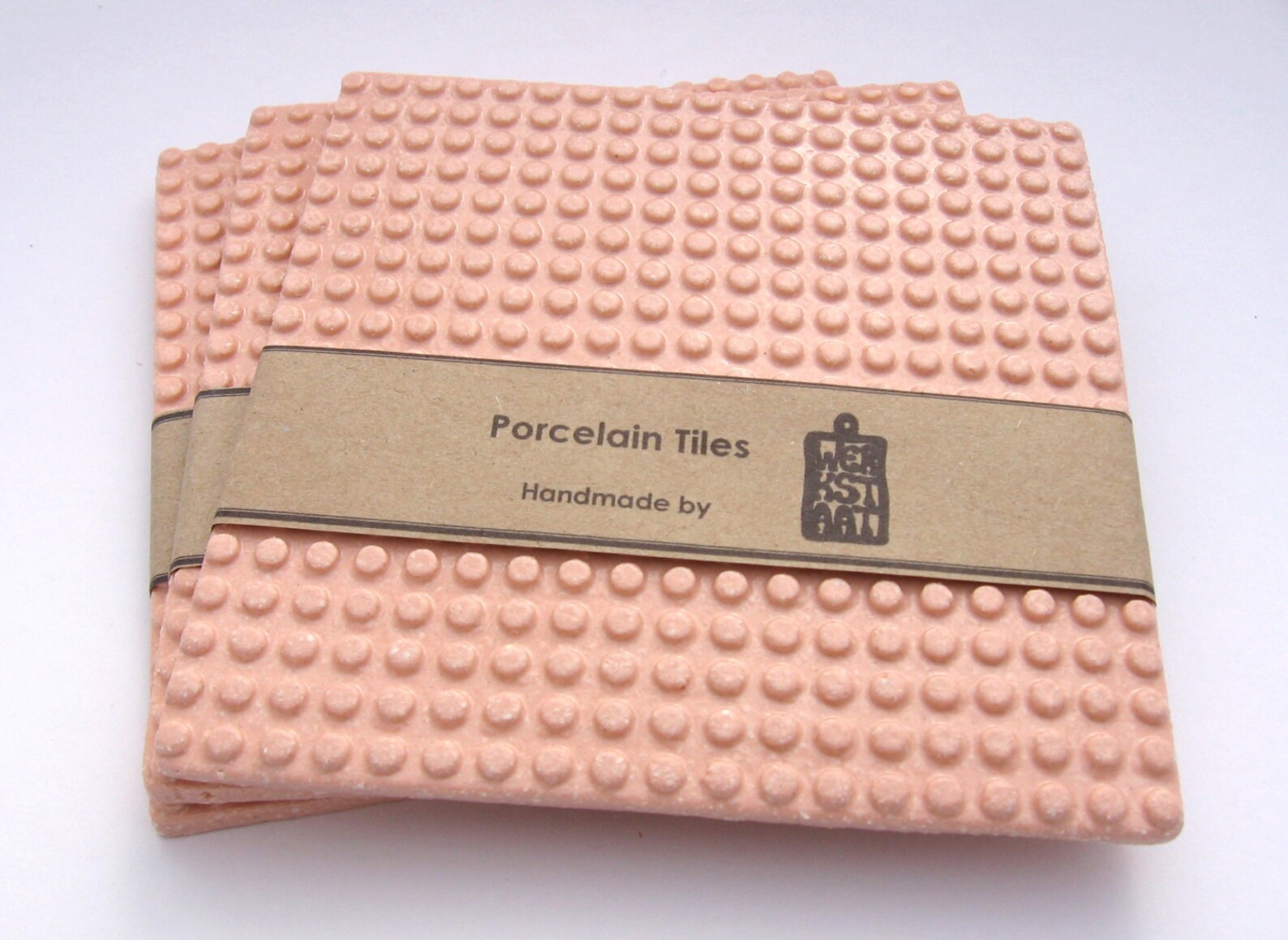 Modern Baby Rosa Coaster, Porcelain Tiles, Minimal Coasters, Large ...