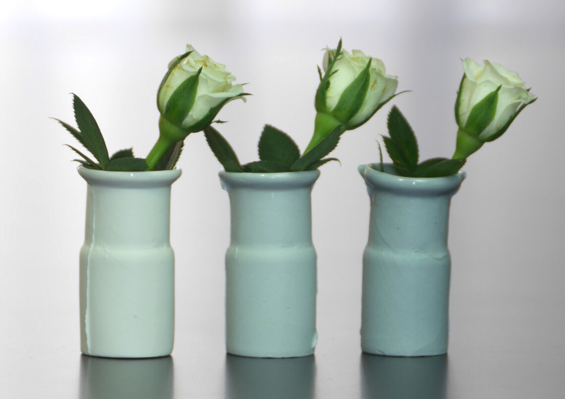 Modern Small Vases, Mini Porcelain Vases, Set of 3, Contemporary Vases ...