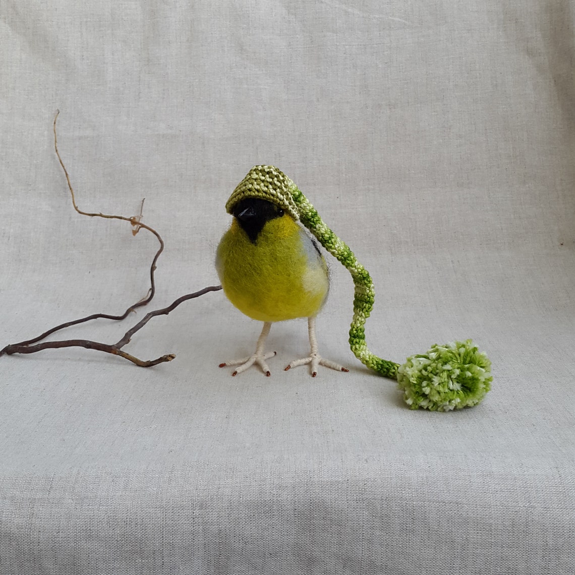 Needle Felted Birds Felted Birds in a Hat Siskin Needle - Etsy