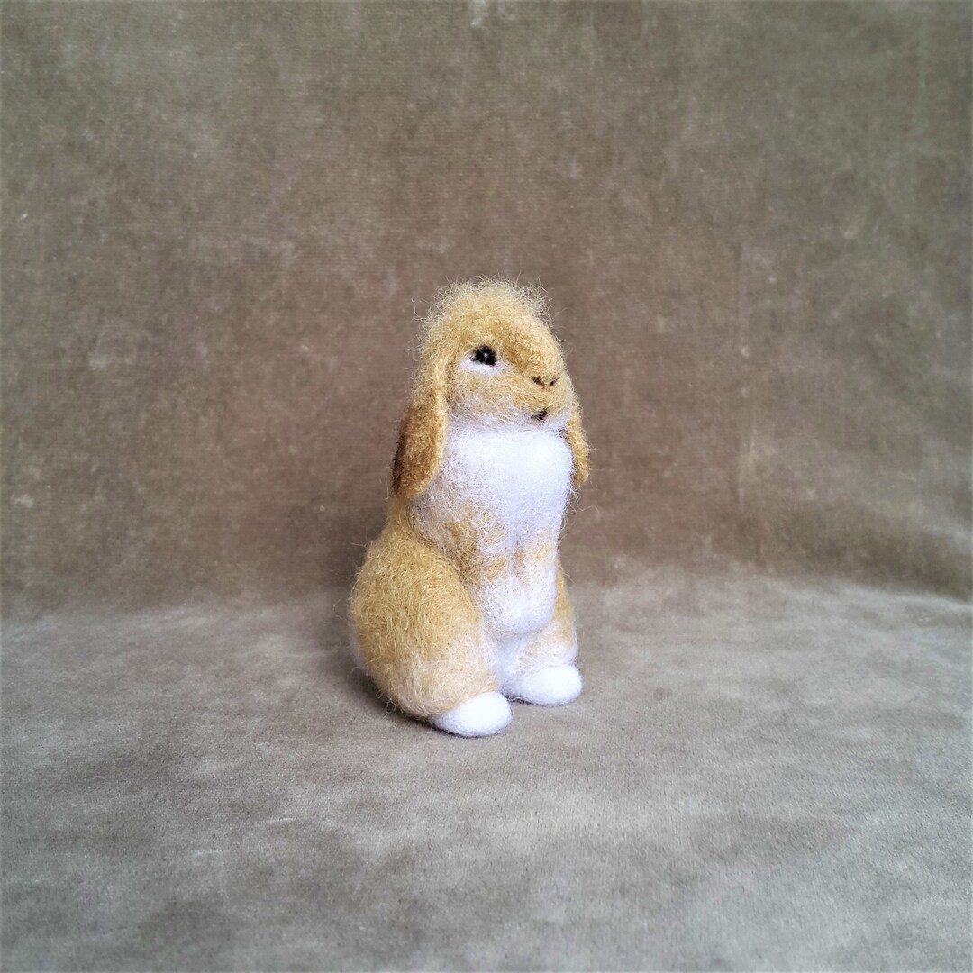 Bunny Felt Toy Handmade Doll Soft Sculpture Needle Felted Wool Animals ...