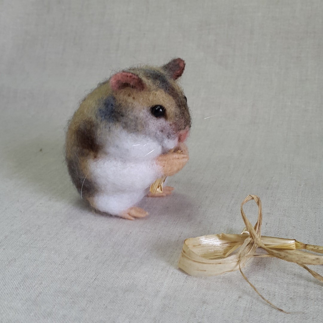 Hamster Felt Toys Needle Wool Animals Sculpture Felted Hamster Handmade ...