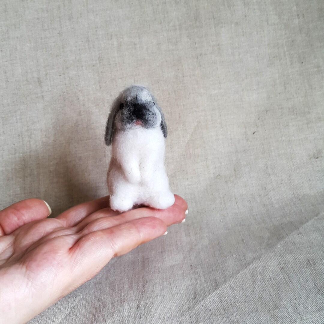 Bunny Felt Toy Handmade Doll Soft Sculpture Needle Felted Wool Animals ...