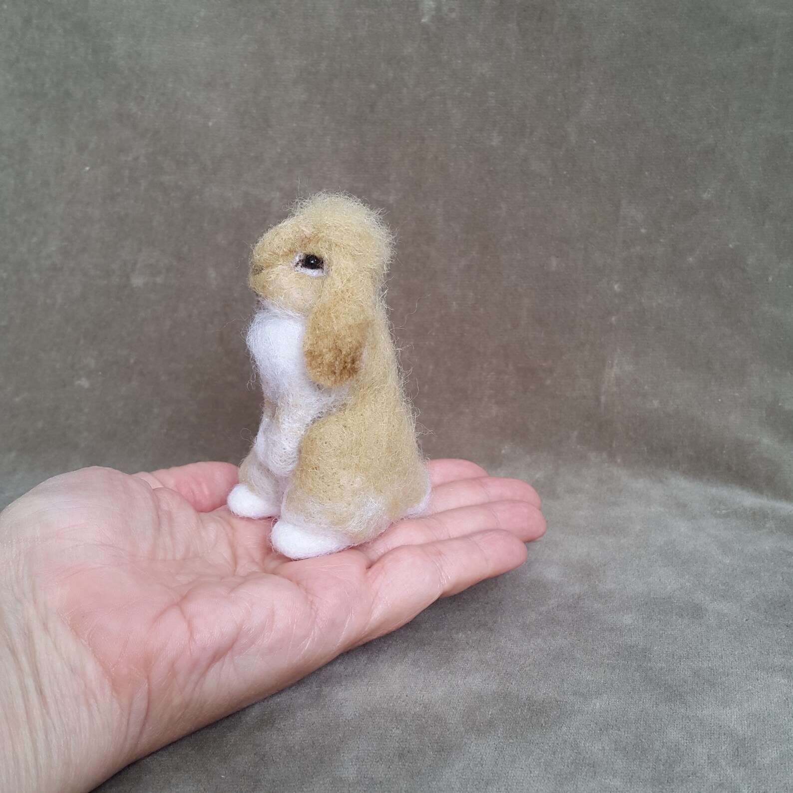 Bunny Felt Toy Handmade Doll Soft Sculpture Needle Felted Wool - Etsy