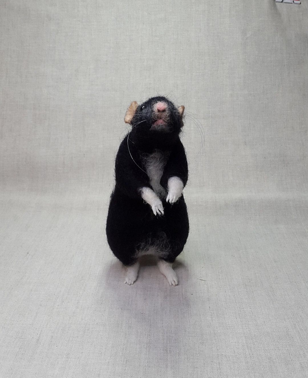 Rat Black Felt Toys Needle Wool Animals Sculpture Felted Rat Handmade ...