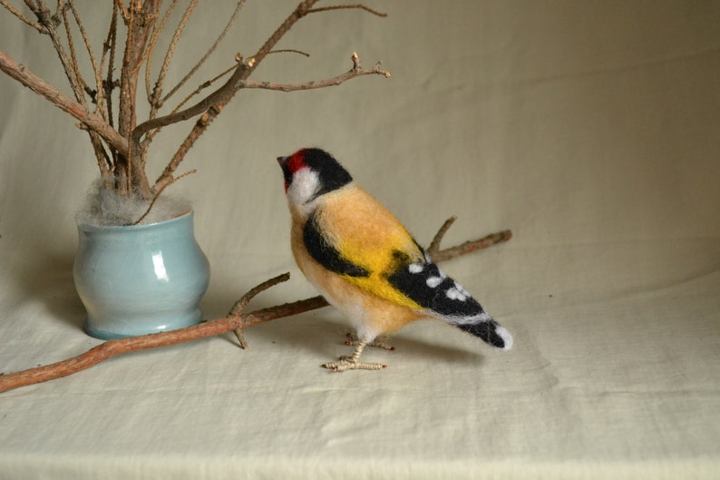 Needle Felted Birds Felted Birds Felted Animals Goldfinches - Etsy