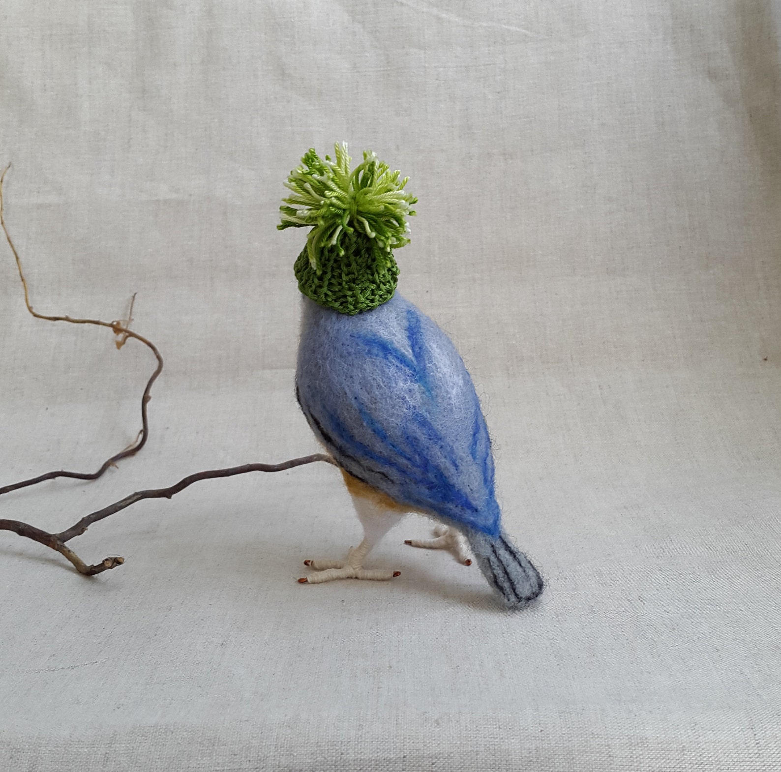 Needle Felted Birds Felted Birds in a Hat Tufted Titmouse - Etsy