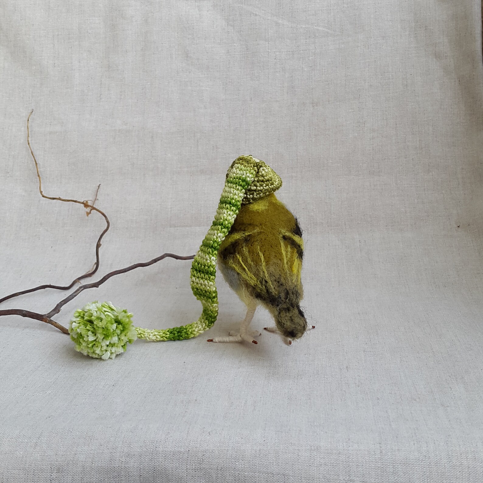 Needle Felted Birds Felted Birds in a Hat Siskin Needle - Etsy