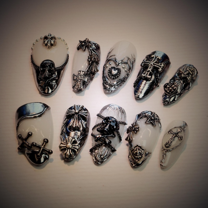 Punk Rock Nails Art - Etsy