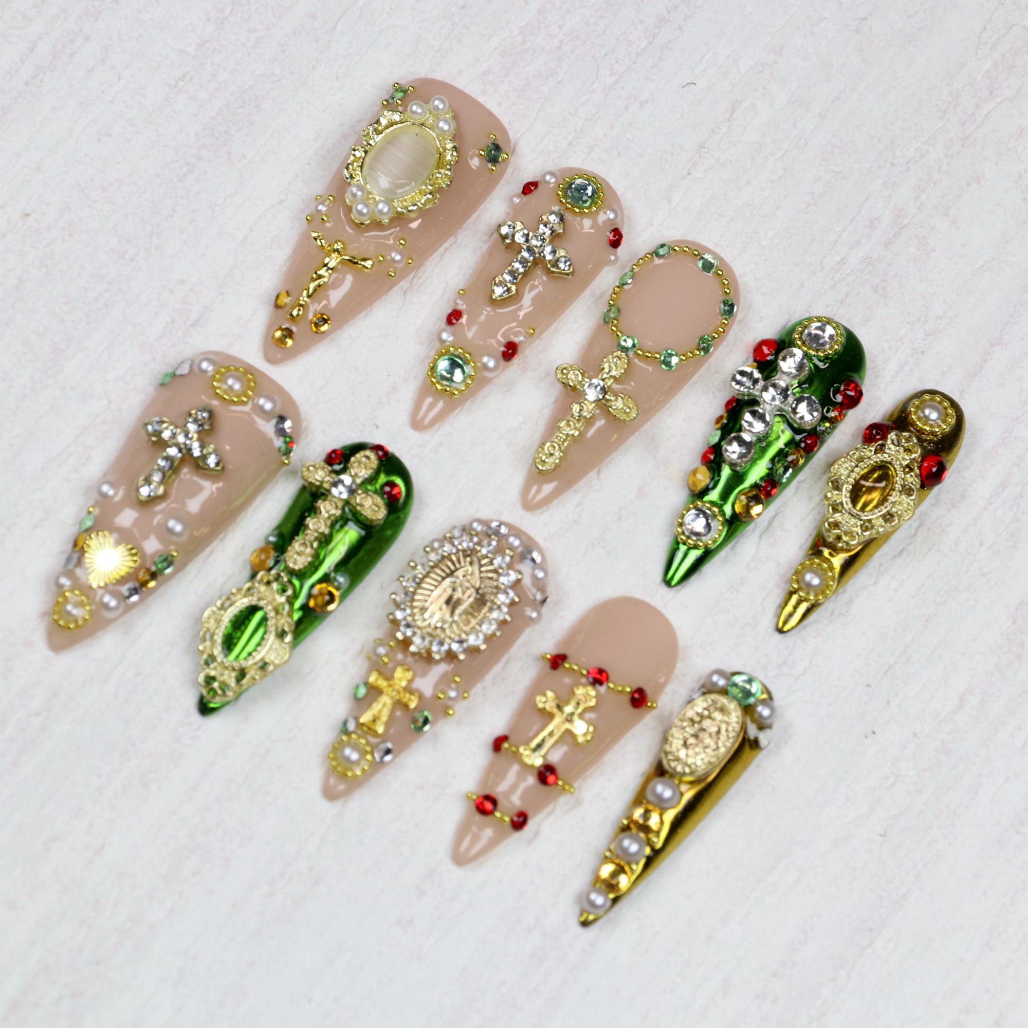 Luxury Custom Press on Nails,free Style Trendy Long Nails,chrome Nails ...