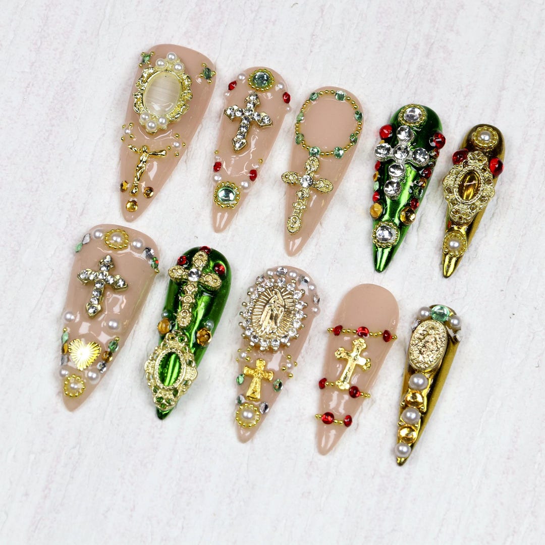 Luxury Custom Press on Nails,free Style Trendy Long Nails,chrome Nails ...