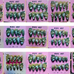 Monet Inspired Press on Nails Flower Nails,custom Hand Painted Floral ...