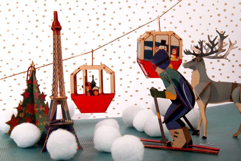 Ski Gondola 3d Deco Cards - Etsy