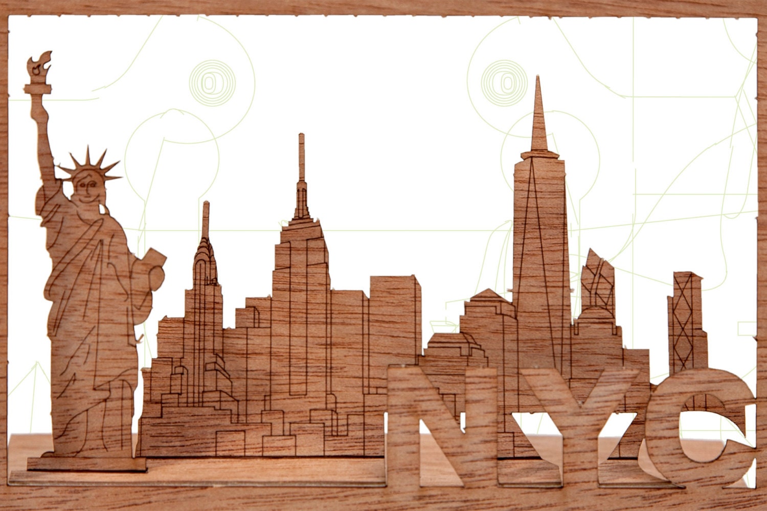 Wooden Postcard New York 3 Cards - Etsy