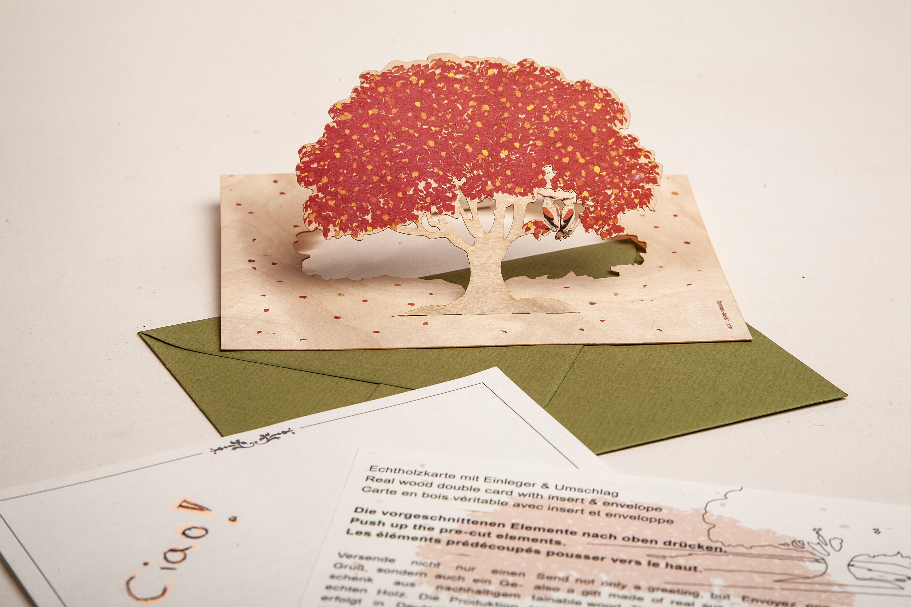 3 Wooden Pop up Cards With Envelope Autumn Tree - Etsy