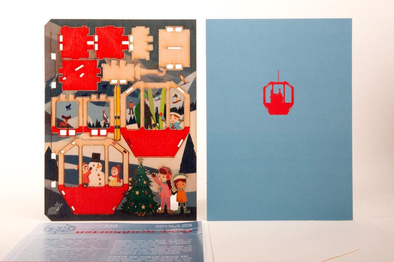 Ski Gondola 3d Deco Cards - Etsy