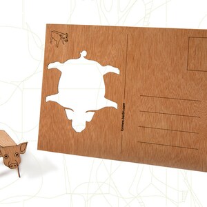 Wooden Postcard Pig 3 Cards - Etsy
