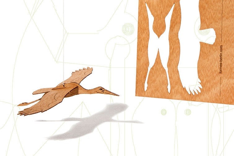 Wooden Postcard Stork 3 Cards | Etsy