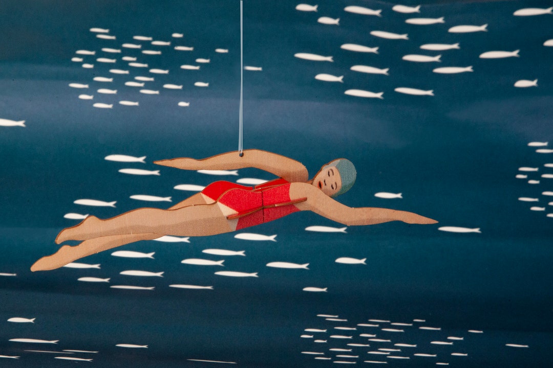 Swimmer 3D Deco Greeting Card - Etsy