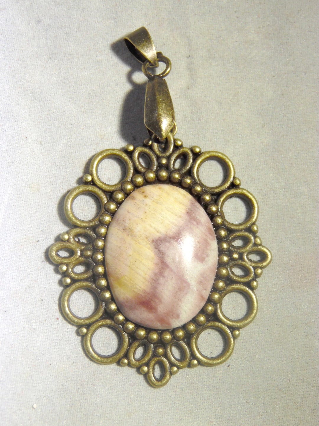 Wonderstone / Hickoryite / Rhyolite Cab in Bronze Mounting - Etsy