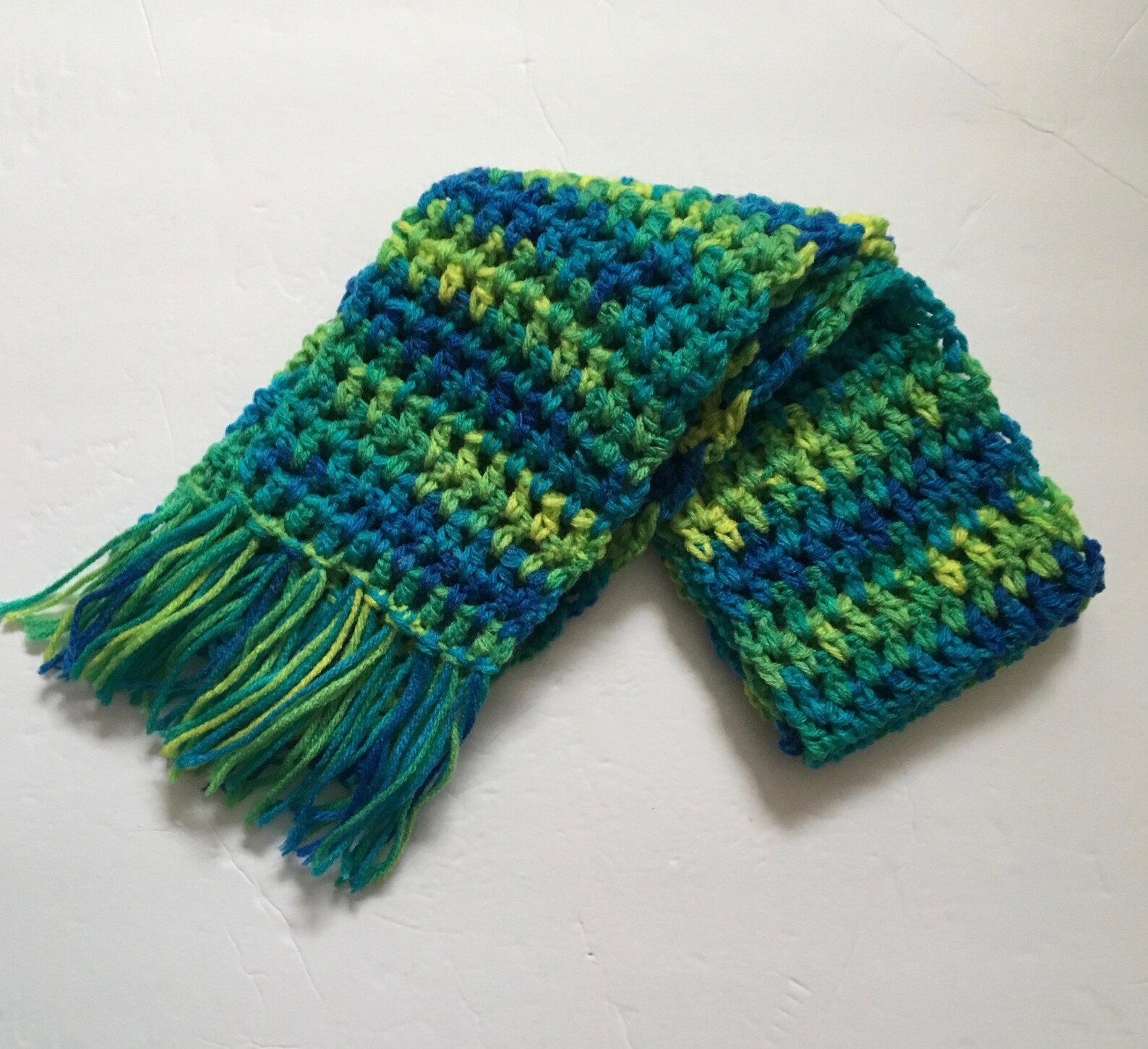 Blue and Green Crochet Scarves | Handmade Scarves in Various Styles of ...