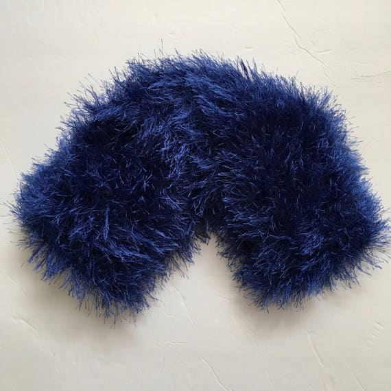 Fuzzy Crochet Scarf in Royal Blue Fun Fur Scarves for Women | Etsy