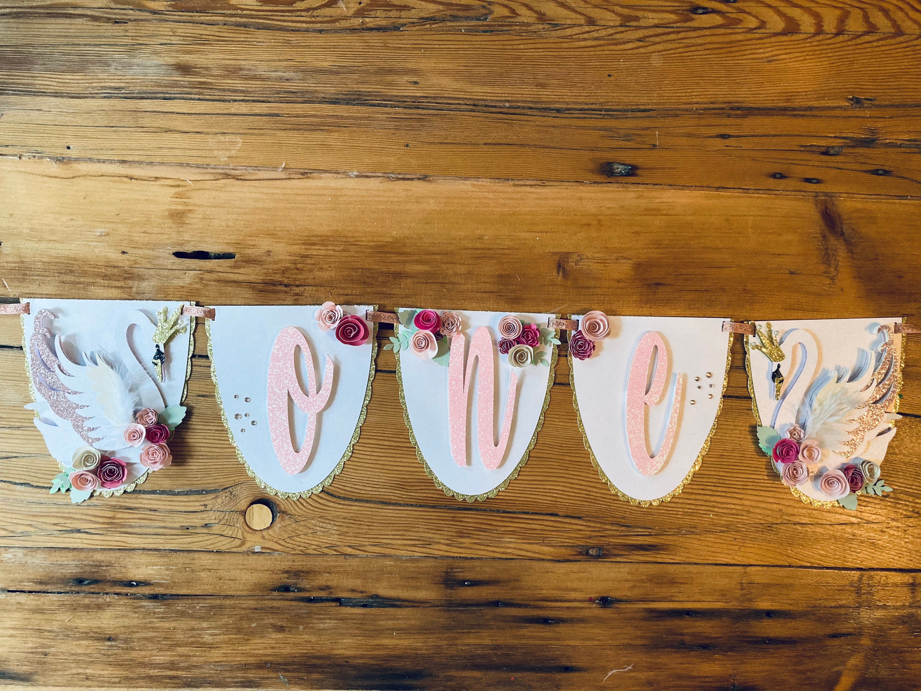 Swan Banner and Cake Topper Swan Banner Swan Ballet | Etsy