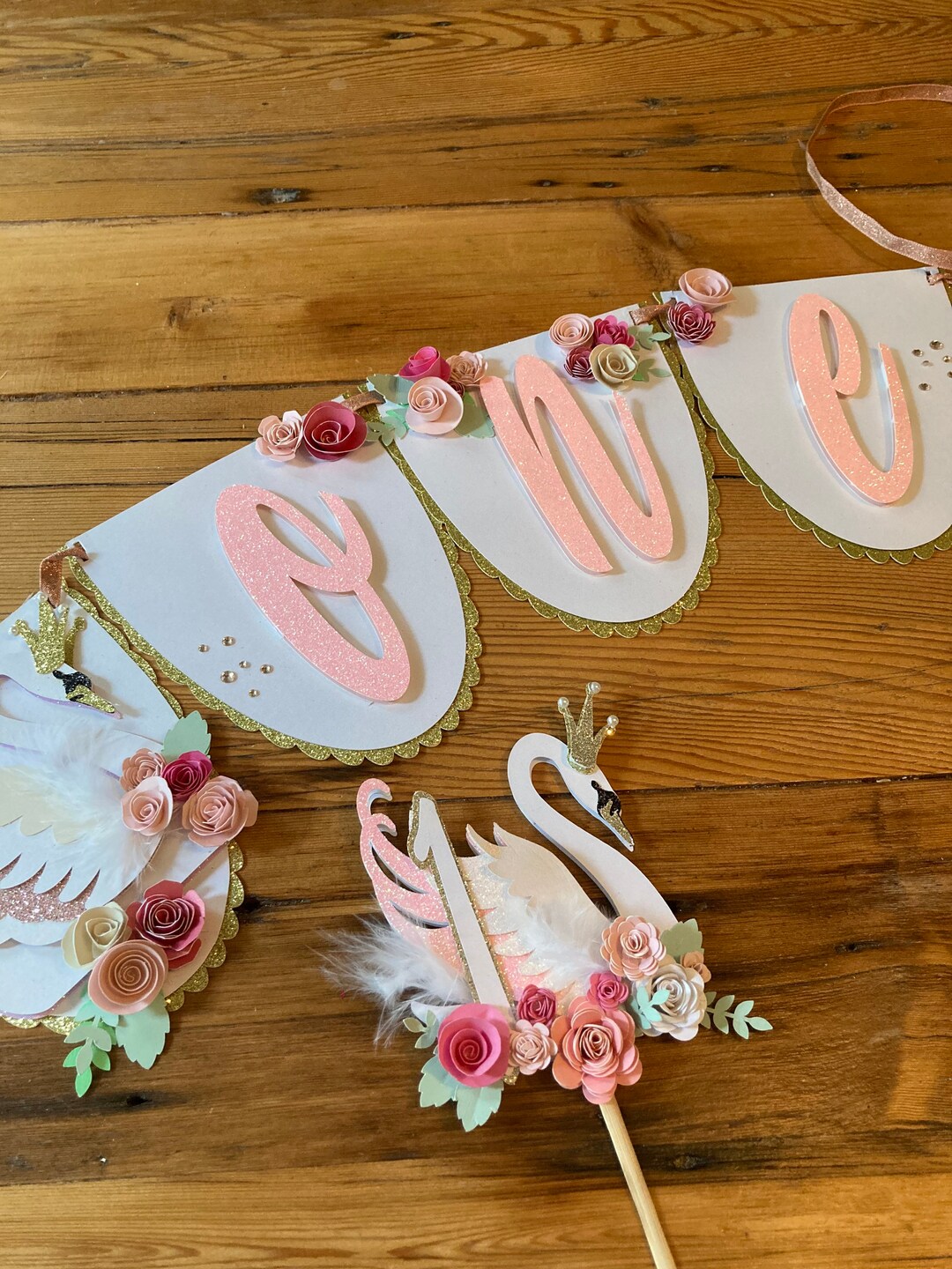 Swan Banner and Cake Topper - Swan Banner - Swan - Ballet - Birthday ...