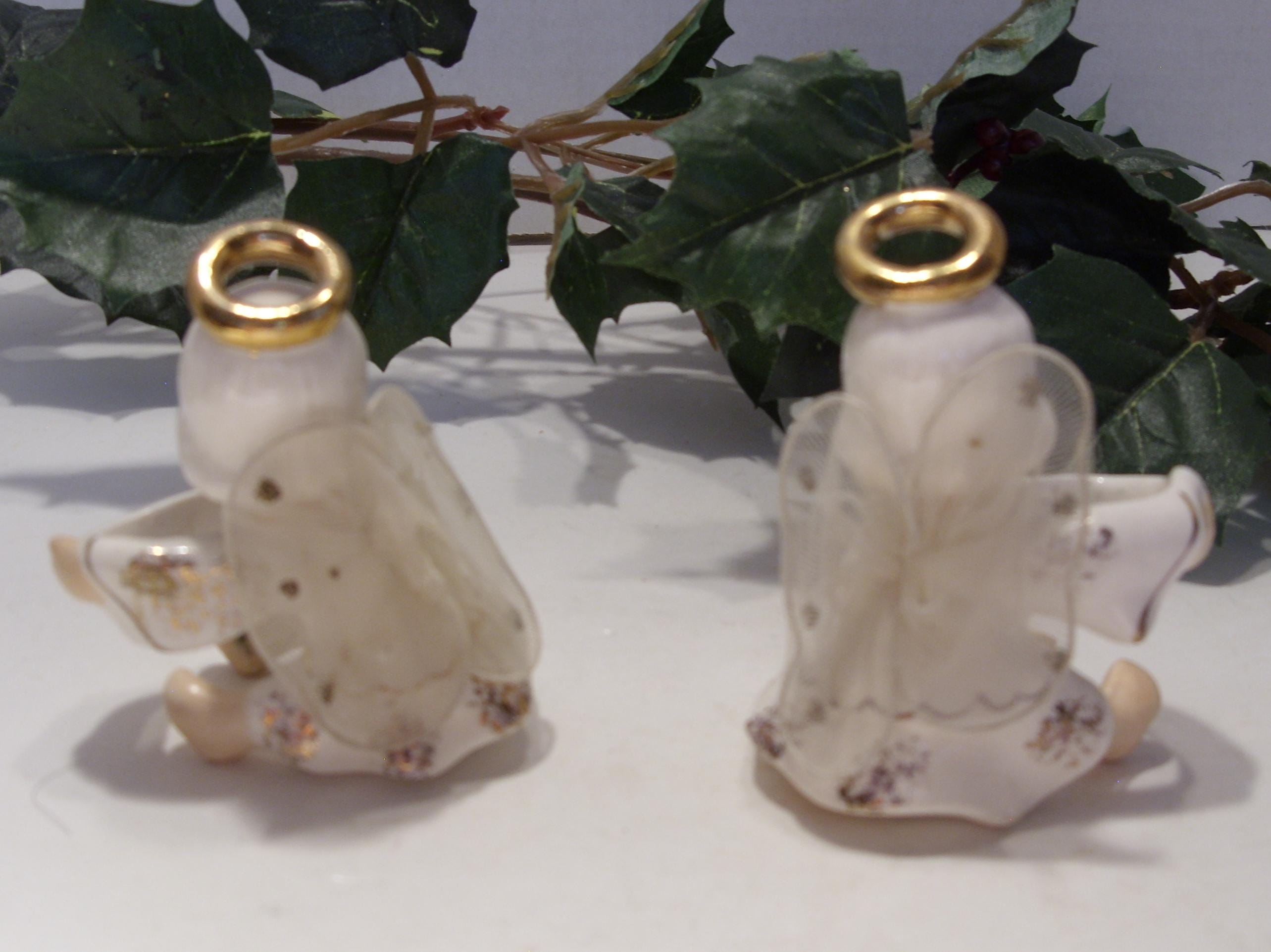 Vintage Lefton Noel Angel Candle Huggers: 1950s Ceramic Christmas Decor ...